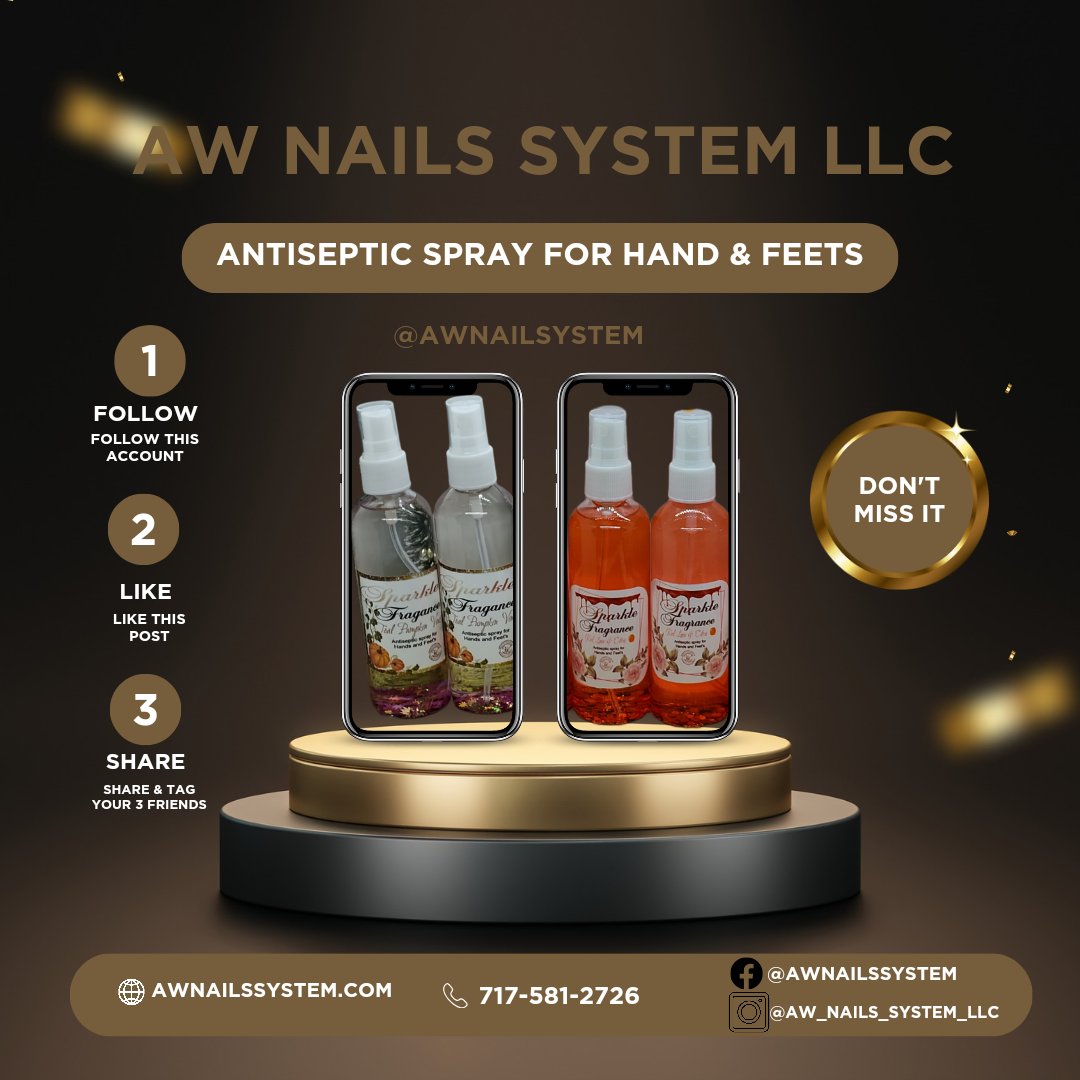 Antiseptic spray & sparkle with smell – AW Nails System LLC